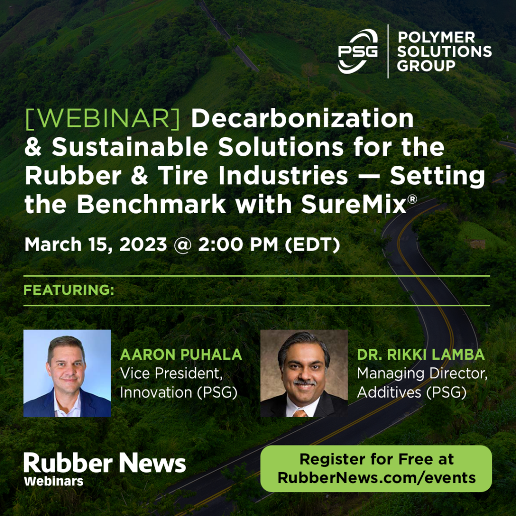 Webinar: Decarbonization & Sustainable Solutions for Rubber & Tire Industries – Setting the ...