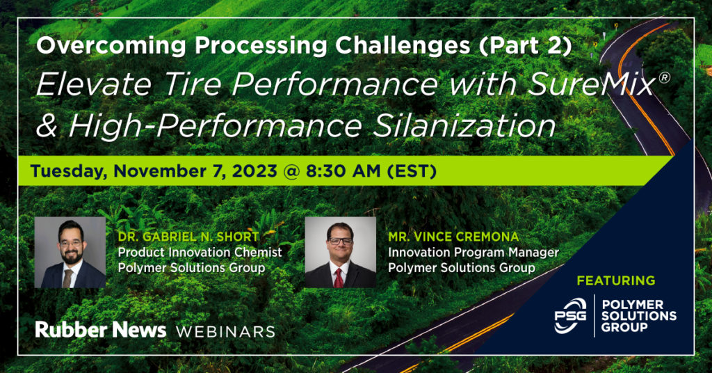 PSG Unveils Part Two of Webinar Series for Rubber & Tire - Press Release